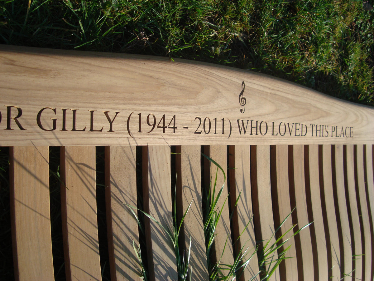 Musical "Treble Clef" symbol carving to wood – Memorial Benches