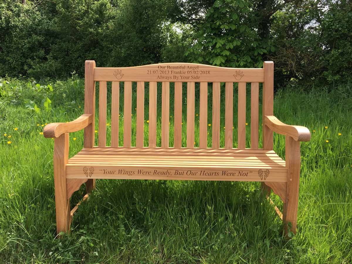 Angel wings carving to wood – Memorial Benches