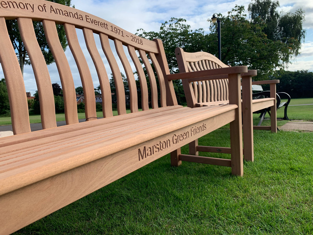 Mahogany Memorial Bench 5ft Turnberry FSC certified hardwood – Memorial ...