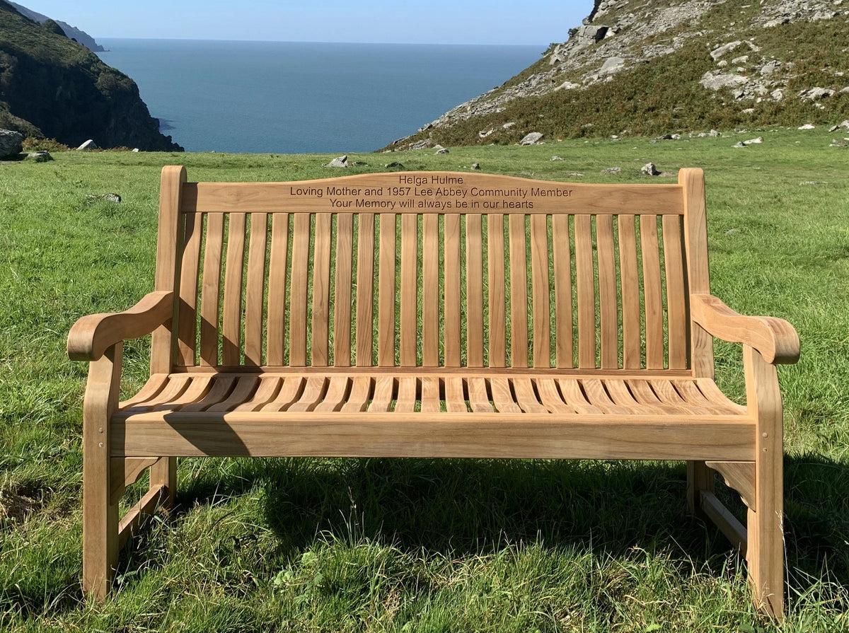 Teak Memorial Bench 5ft Windsor FSC certified hardwood – Memorial Benches