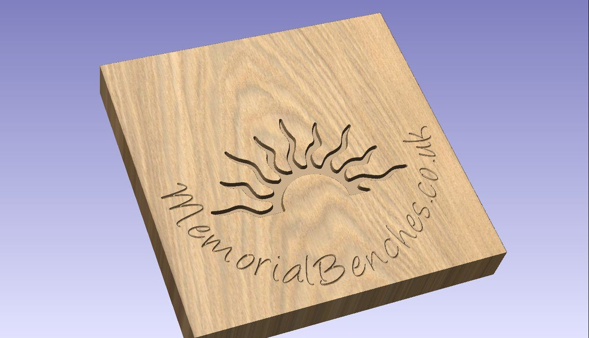 Rising sun carving to wood – Memorial Benches